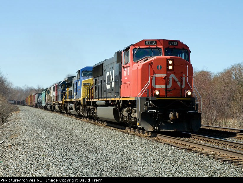 Eastbound CSX Q640 is at MP 119 on track number two